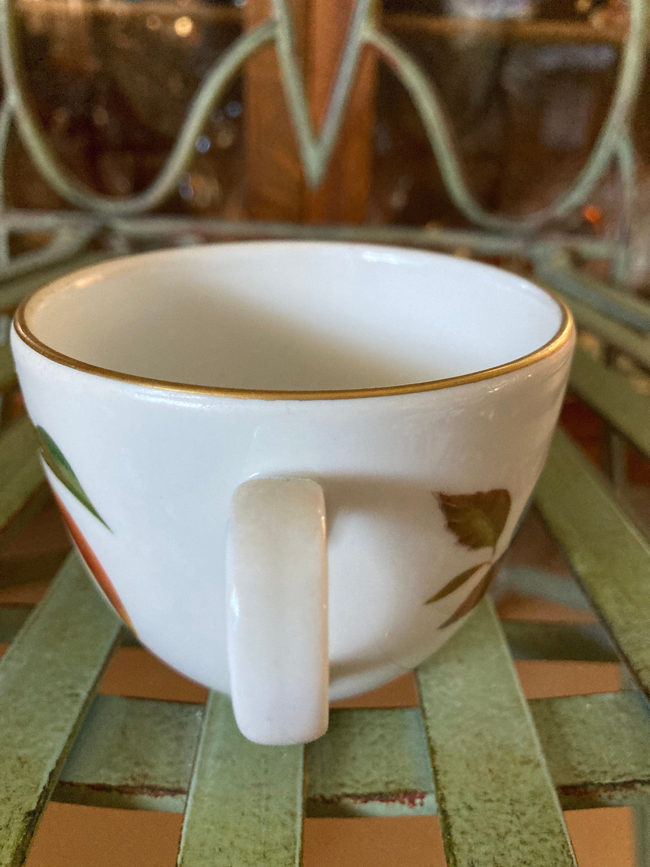 Royal Worcester Evesham Gold Cups and Saucers. Set of 4. Produced in ...