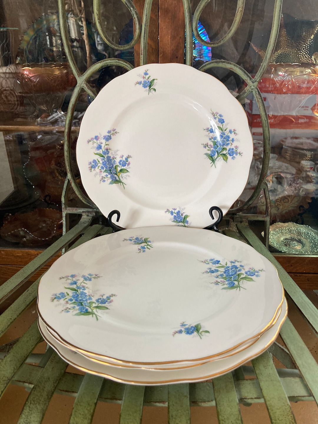 Royal Albert Forget Me Not Dinner Plates. Set of 4. 10.25 Inches ...