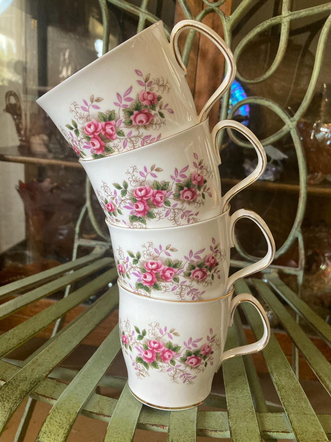 Royal Albert Lavender Rose Mugs Set Of 4 3 25 Inches Tall Produced