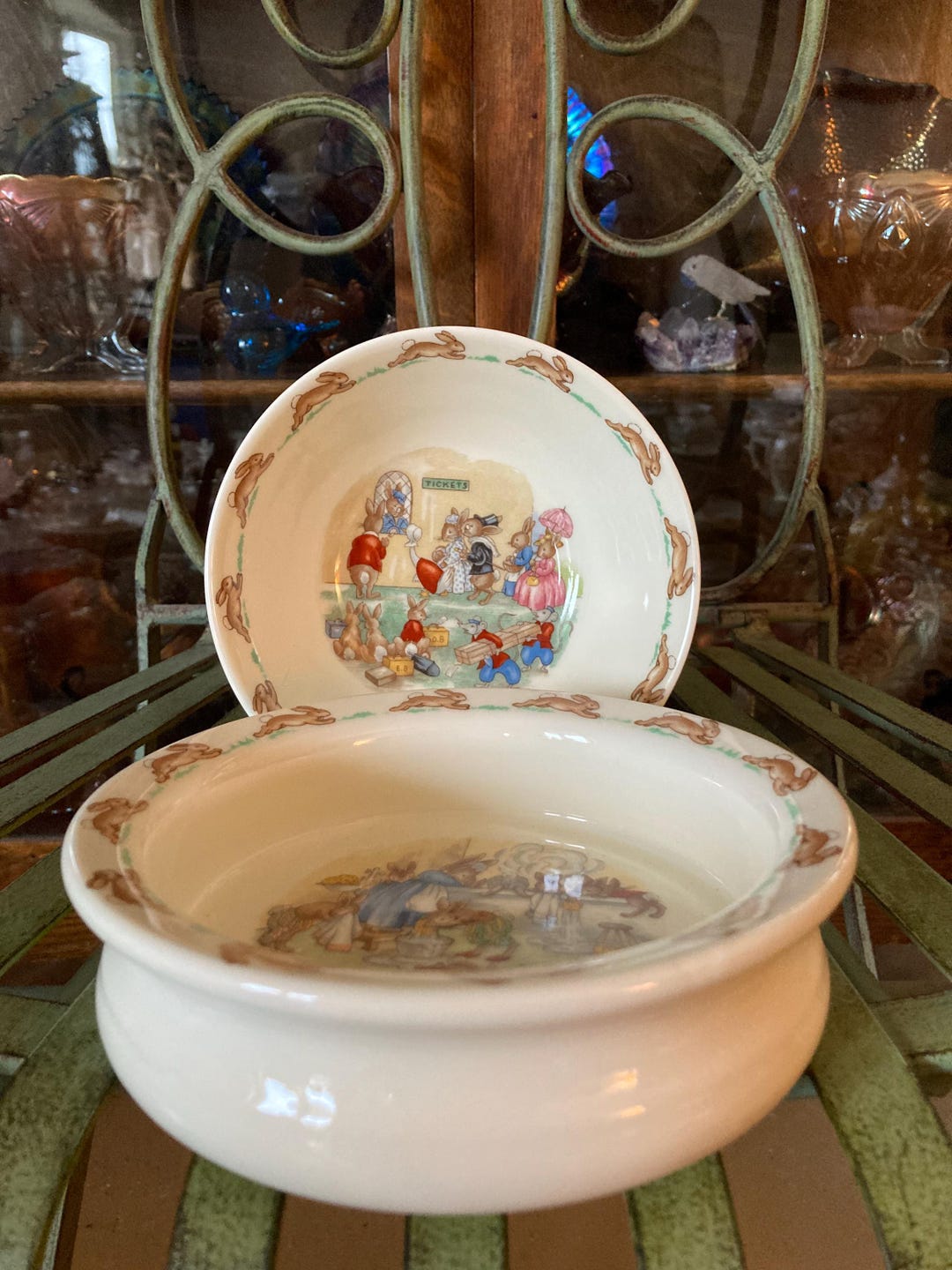 Bunnykins Baby Bowl and Child’s Bowl Set. 6 Inches Diameter. Produced ...