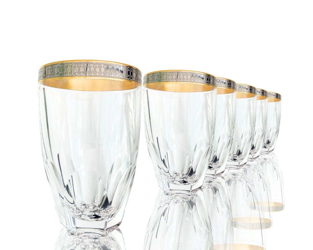 Crystal Water Glasses 6pcs Lady Hamilton Moser, Oertel - Etsy