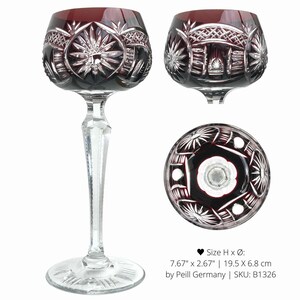 Crystal Cut Wine Glass | Wine Goblet | 1pcs | Choose Your Color | Peill ...