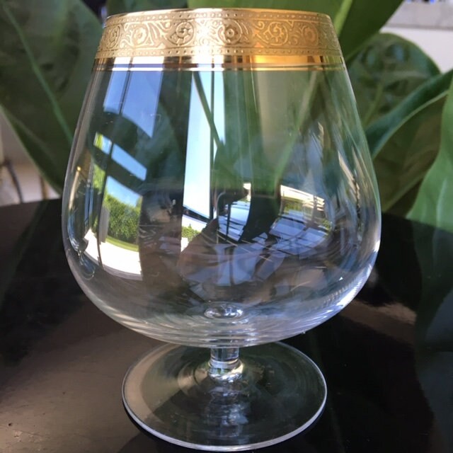 Crystal Brandy Snifters 2 Pcs Cognac Glasses 24K Gold - Etsy