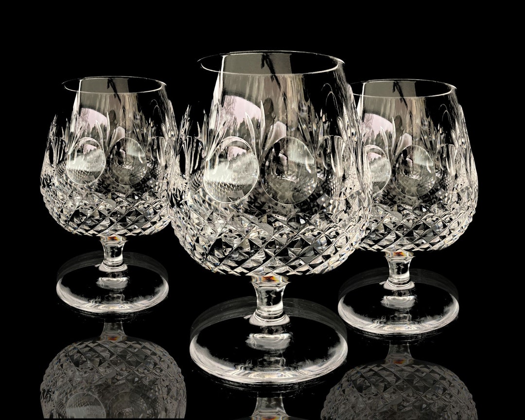 3x Crystal Cut Cognac Glasses Cut Panels Midcentury Tommy, Colleen ...