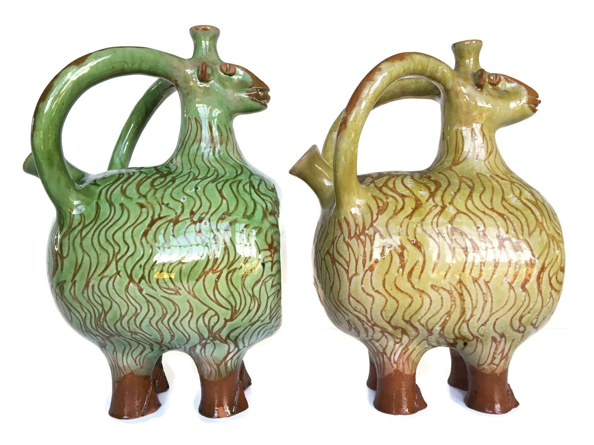 Ceramic Animal Pitcher Pottery Decanter 2 Pcs Goat - Etsy 日本