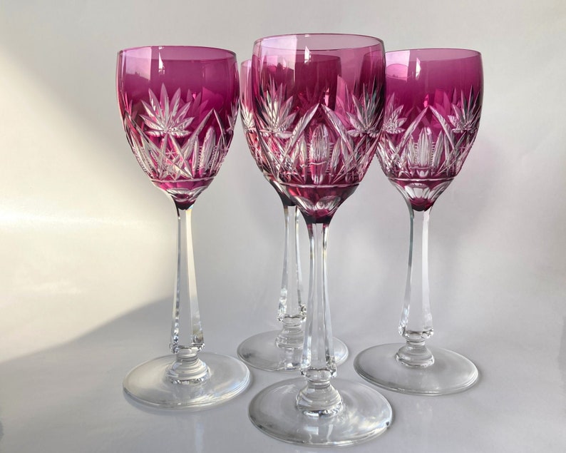 Val Saint Lambert Crystal | 6pcs | Wine Glasses | Annette Lubin | 1904 ...