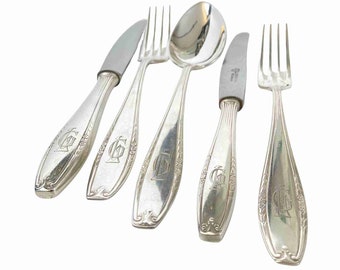 Antique Solid Silver Cutlery Set - Etsy