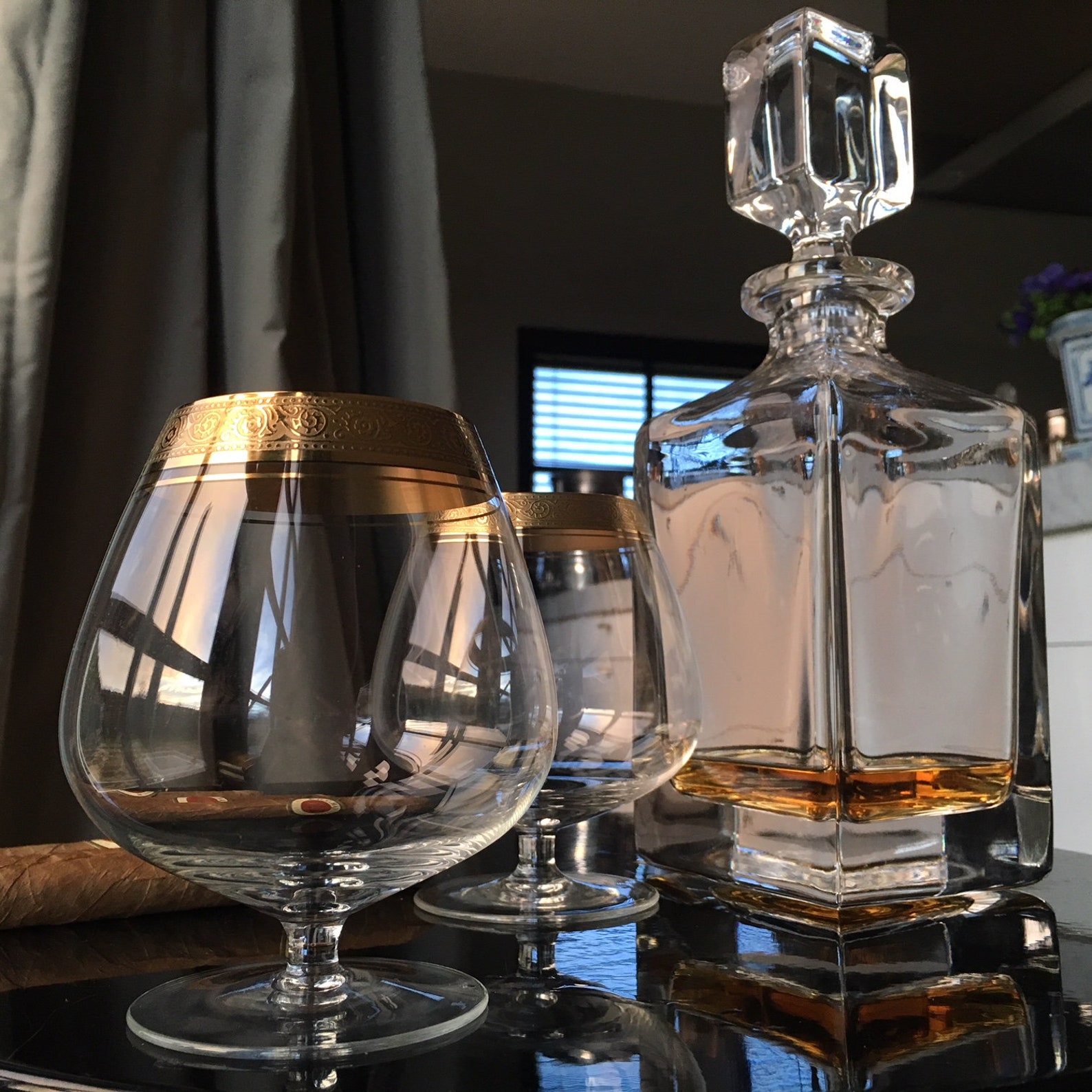 Crystal Brandy Snifters 2 Pcs Cognac Glasses 24K Gold - Etsy