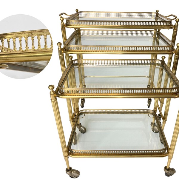 Brass and Glass Nesting Tables - Etsy