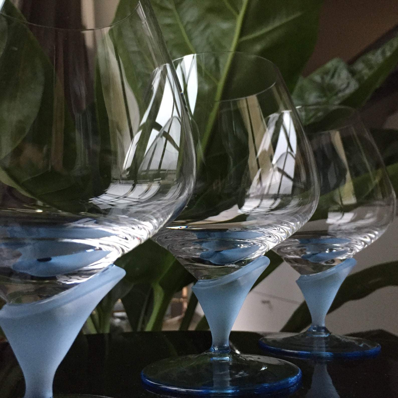 6x Crystal Brandy Snifters Large Cognac Glasses Baby Blue - Etsy