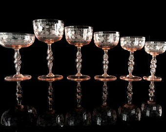 Pink Stemware - Etsy