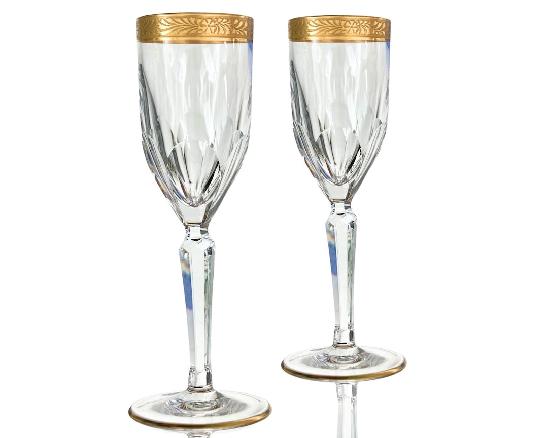 Crystal Champagne Glasses 2pcs Flutes Lady Hamilton Moser, Oertel Gifts ...