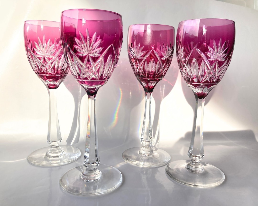 Val Saint Lambert Crystal | 6pcs | Wine Glasses | Annette Lubin | 1904 ...