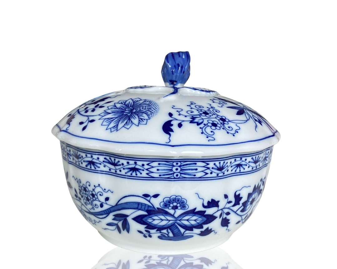 Porcelain Cookie Jar | Hutschenreuther Zwiebelmuster | Blue Onion Jar ...