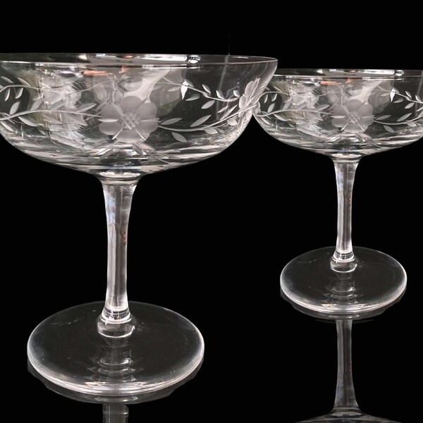 Crystal Deco Coupe Glasses - Etsy