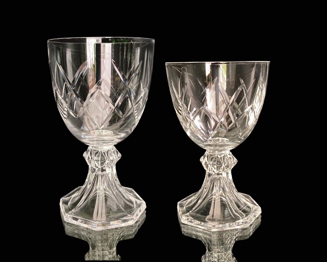Val Saint Lambert Wine Glasses | Octagonal Hollow Foot | Yale - Etsy