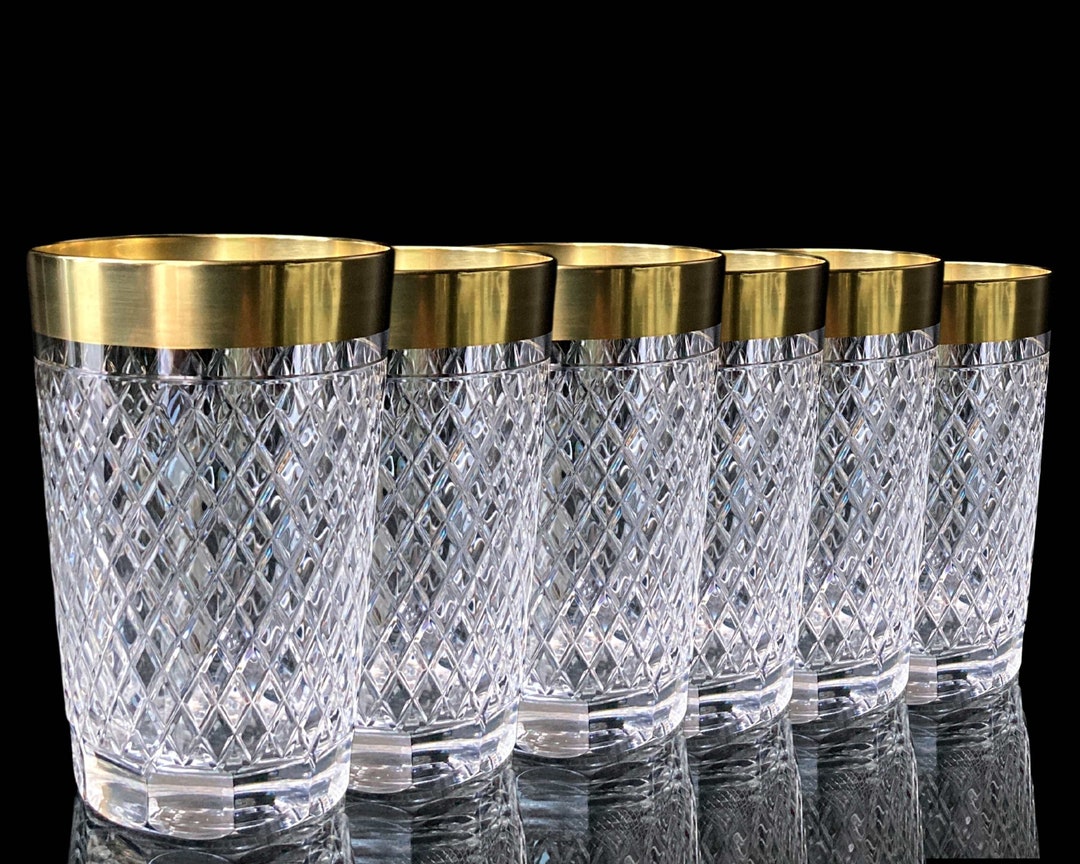 Crystal Water Glasses | Cocktail Glasses | 6pcs | Tumblers With 24K ...