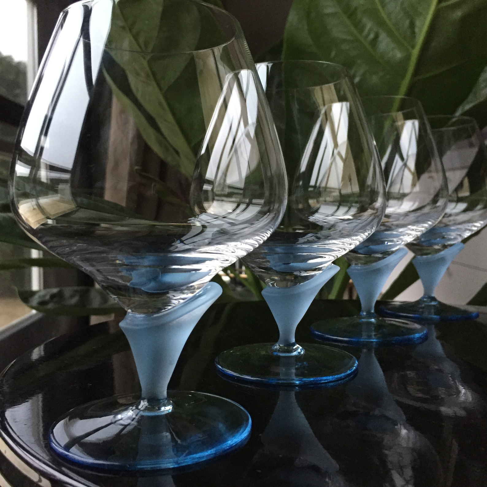 6x Crystal Brandy Snifters Large Cognac Glasses Baby Blue - Etsy