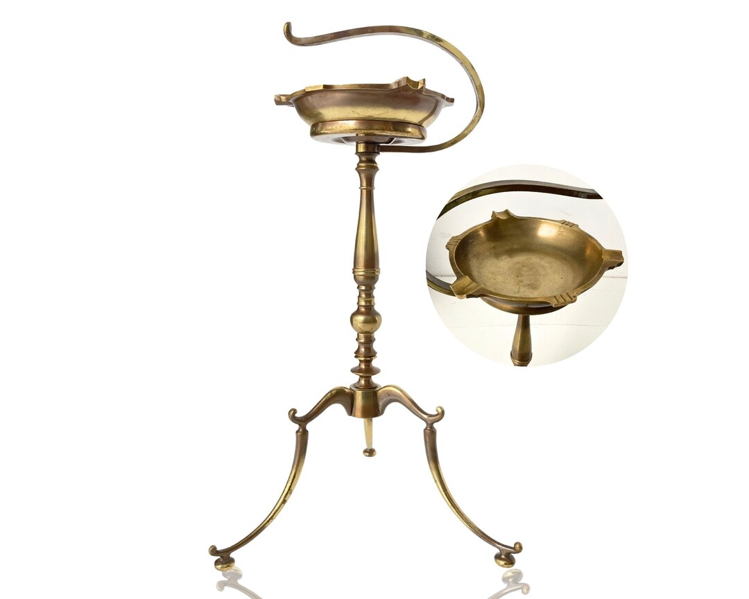 Brass Ashtray Stand | Cigar Smoking Table | With Removable Ashtray ...