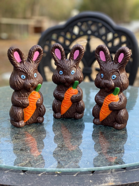 Faux Chocolate Bunnies Tiered Tray Decor Easter Decorations - Etsy
