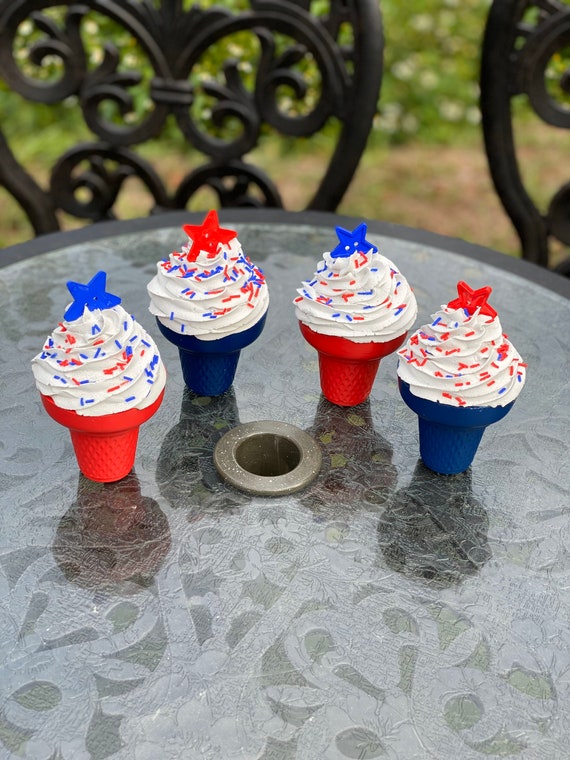 Patriotic Ice Cream Cones 4th of July Decor Faux Soft Serve - Etsy