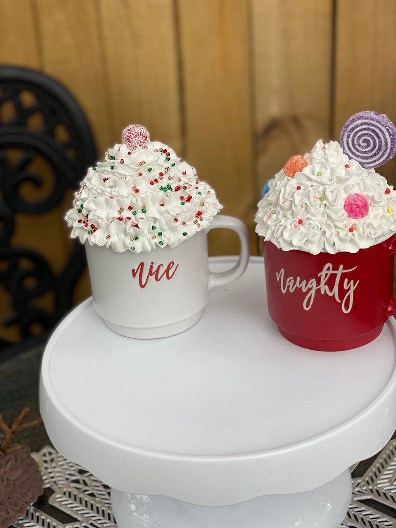LARGE mug toppers Fake Hot Chocolate peppermint mocha | Etsy