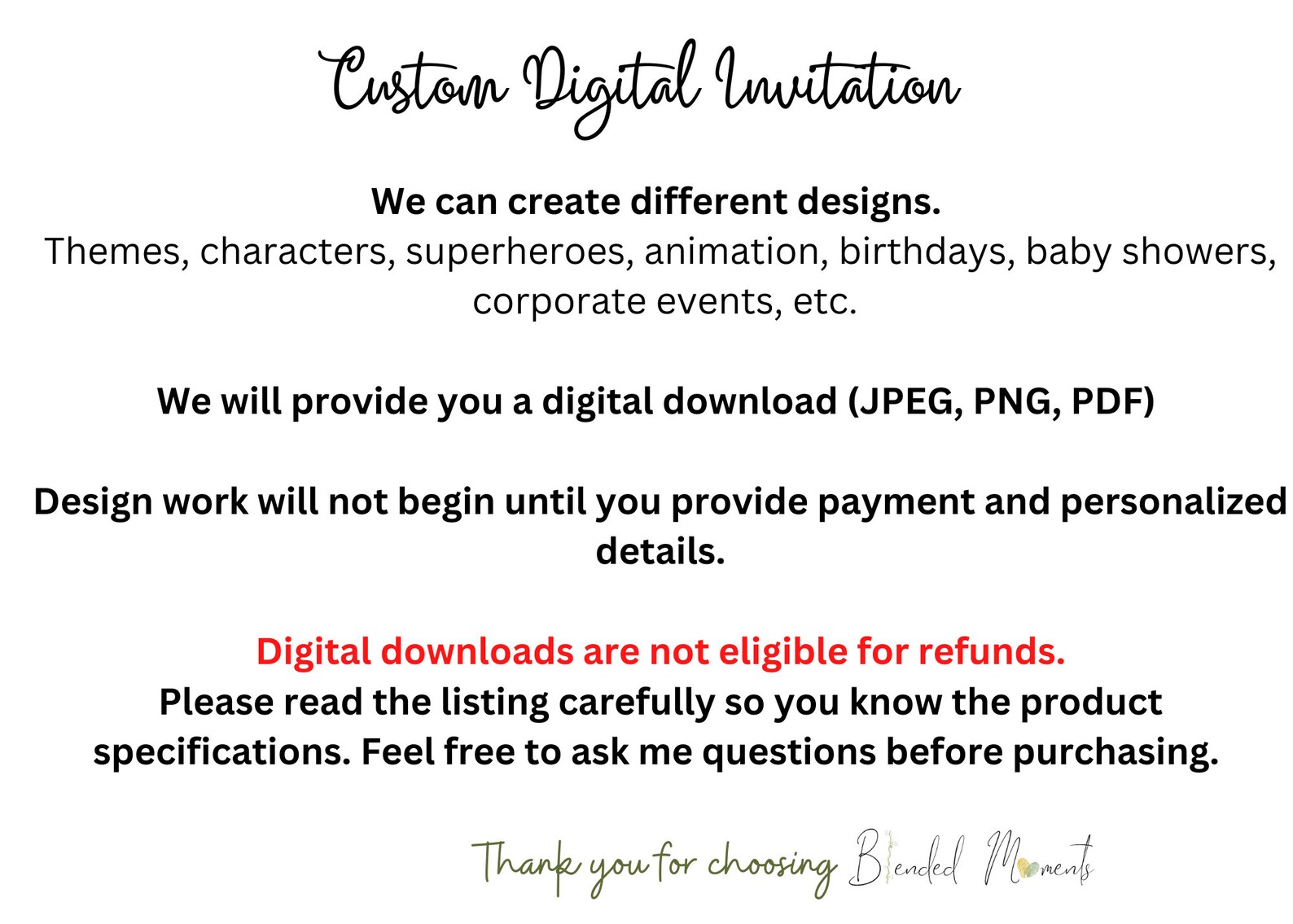 Custom Invitation Design DIGITAL File, Custom Birthdays, Baby Showers ...