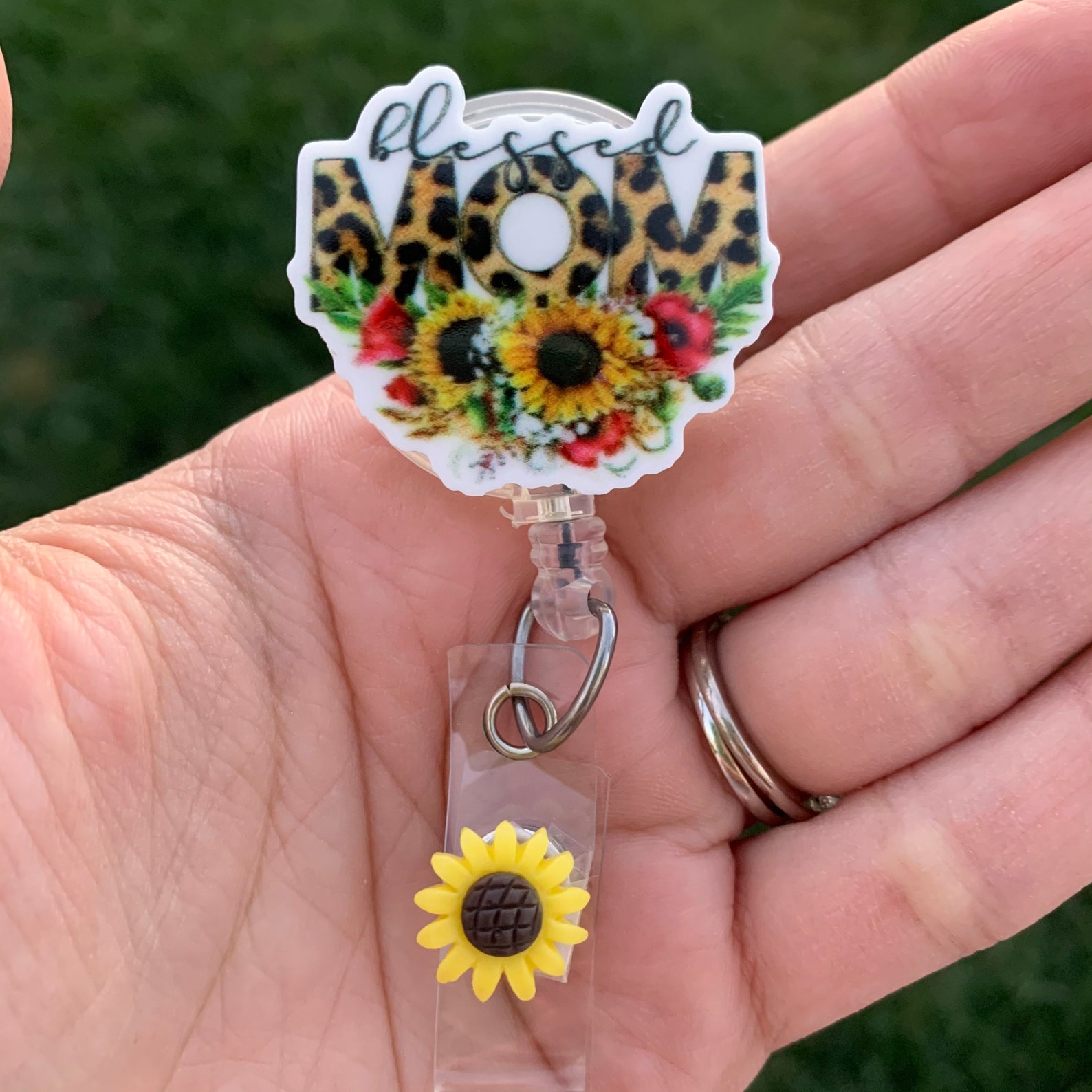 Blessed Mom Football Mom Nurse Badge Reel Retractable Badge - Etsy