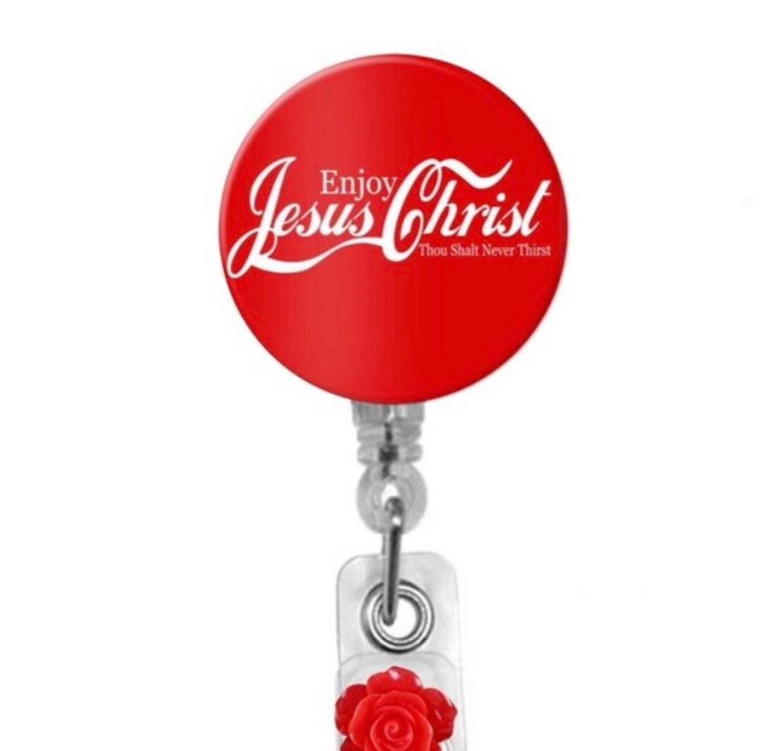 Jesus Christ Bible Verse Retractable Nurse Badge Reel: Floral ID Holder ...