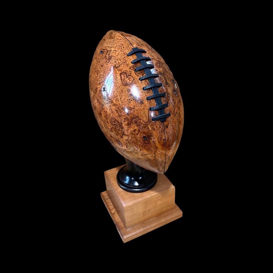 Solid Wood Hand-made Cherry Burl Custom Fantasy Football Trophy Elite ...