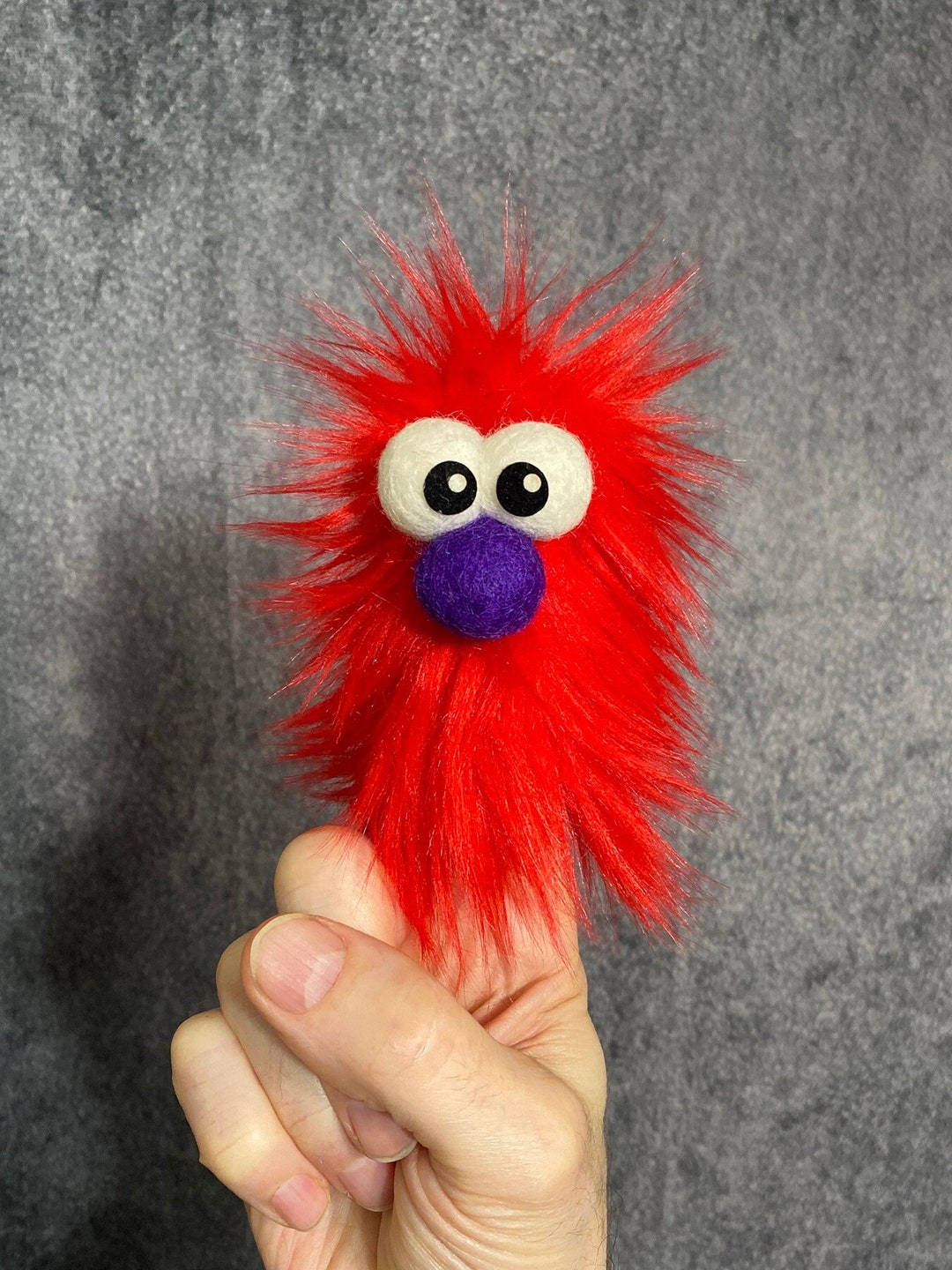 Red Monster Troll: A Furry Monster Finger Puppet by Puppet Arts ...