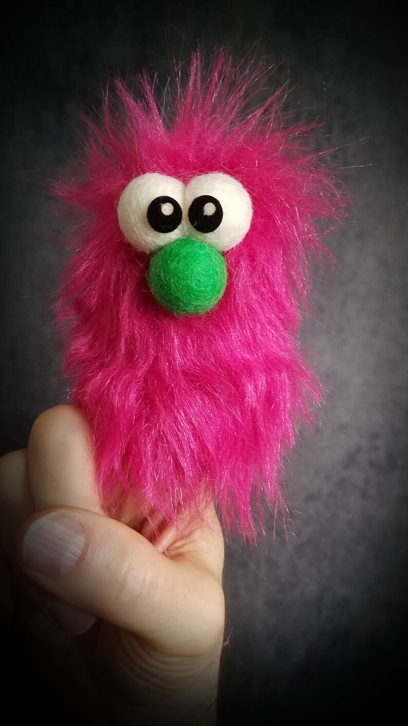 Pink Monster Troll: A Furry Monster Finger Puppet by Puppet Arts ...