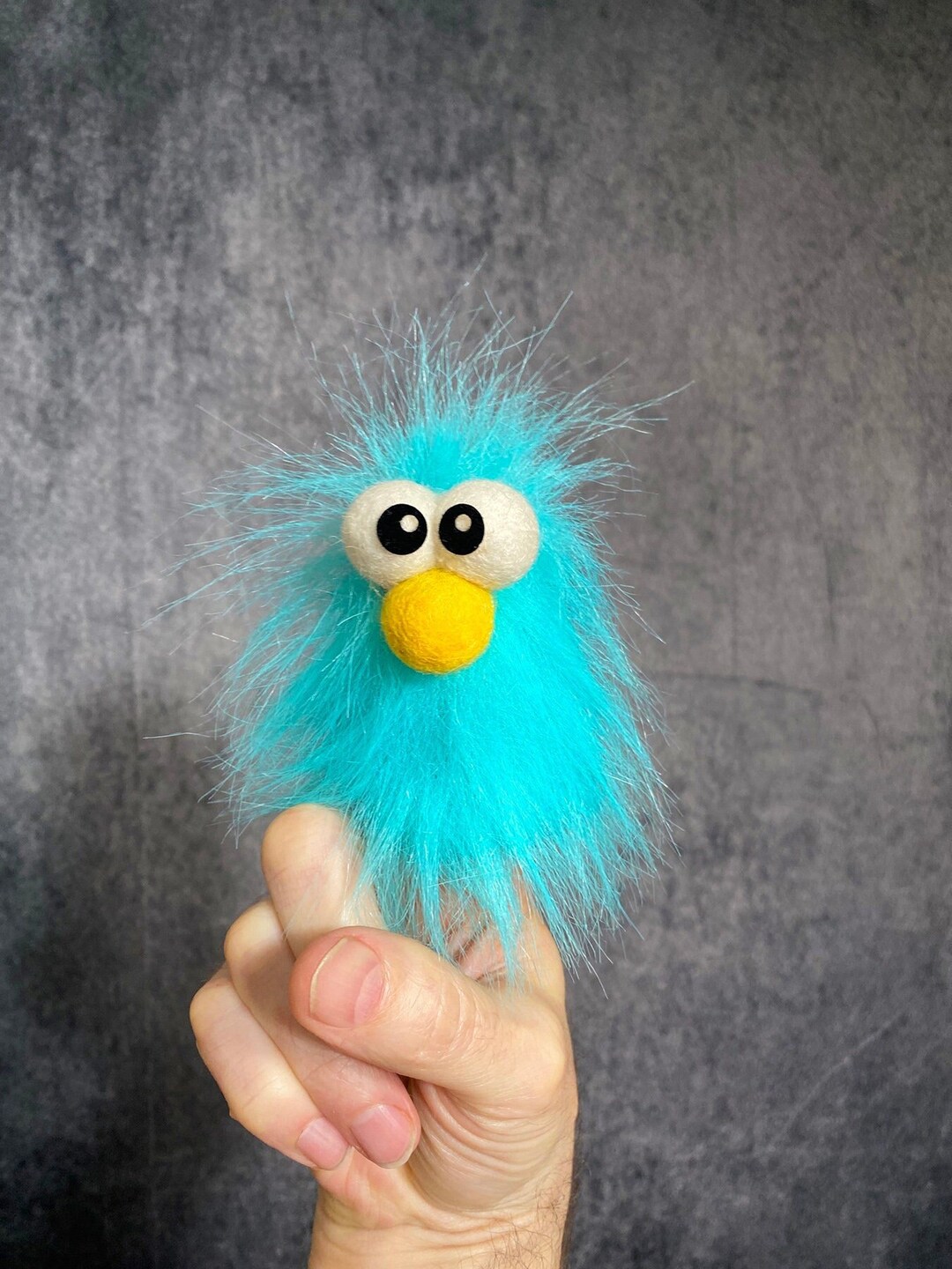 Sky Blue Monster Troll: A Furry Monster Finger Puppet by Puppet Arts ...