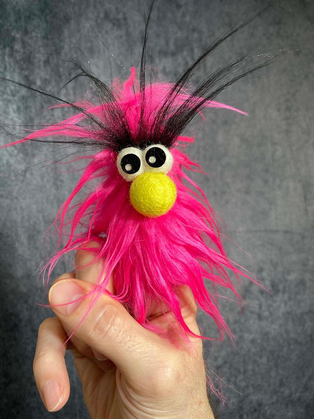 Pink Monster Troll: A Furry Monster Finger Puppet by Puppet Arts ...