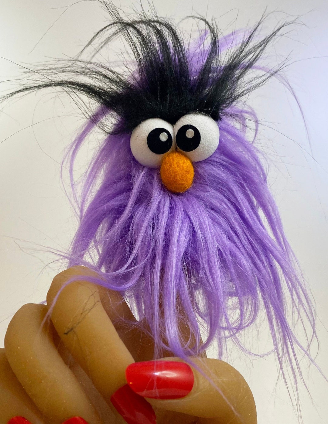Purple Monster Troll: A Furry Monster Finger Puppet by Puppet Arts ...