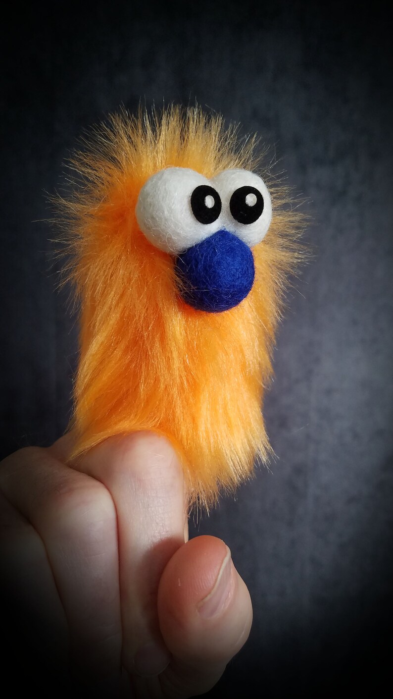 Orange Monster Troll: A Furry Monster Finger Puppet by Puppet Arts ...