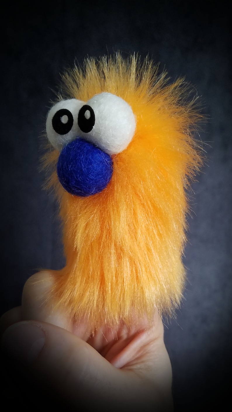 Orange Monster Troll: A Furry Monster Finger Puppet by Puppet Arts ...