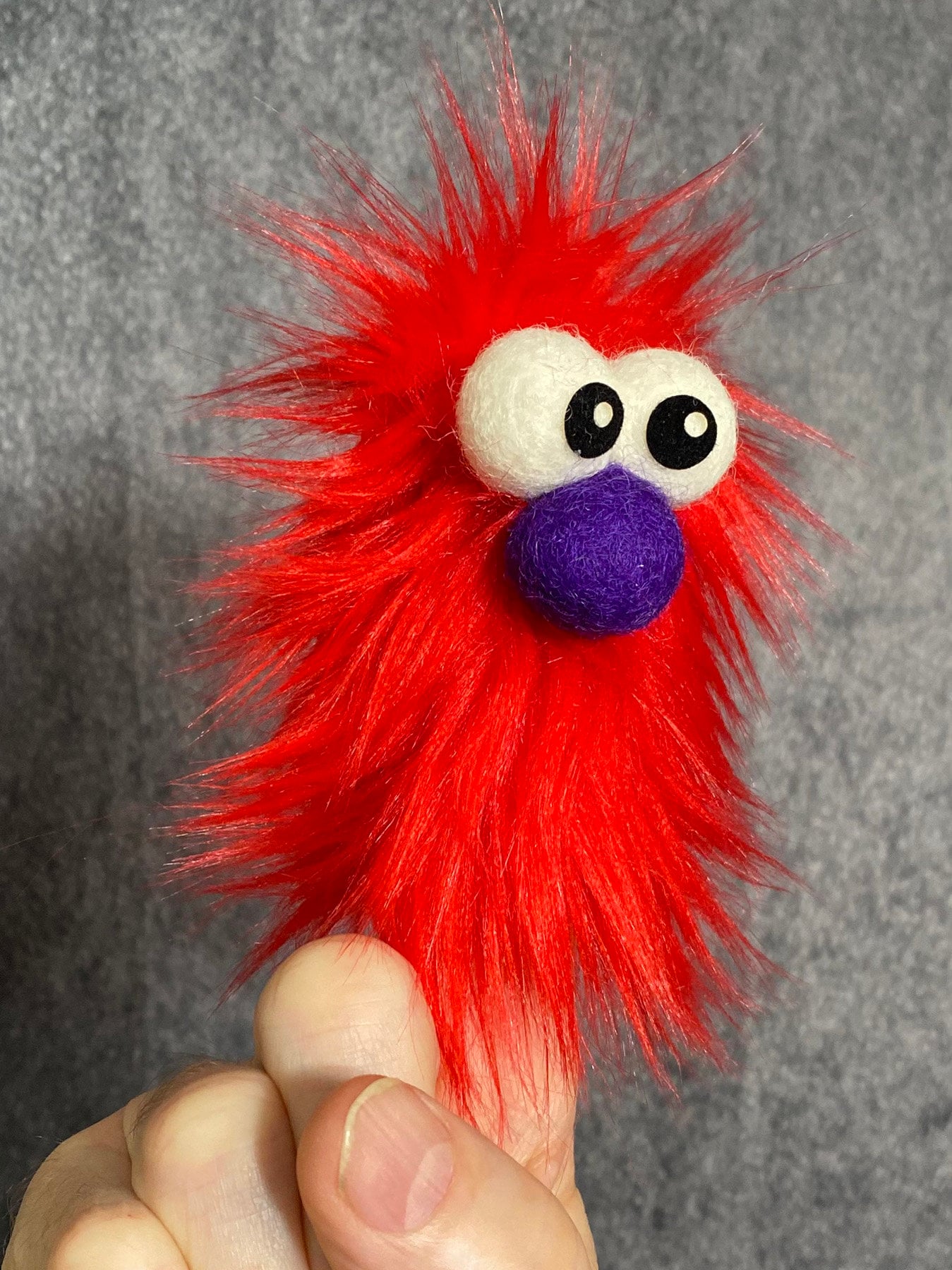 Red Monster Troll: A Furry Monster Finger Puppet by Puppet Arts ...