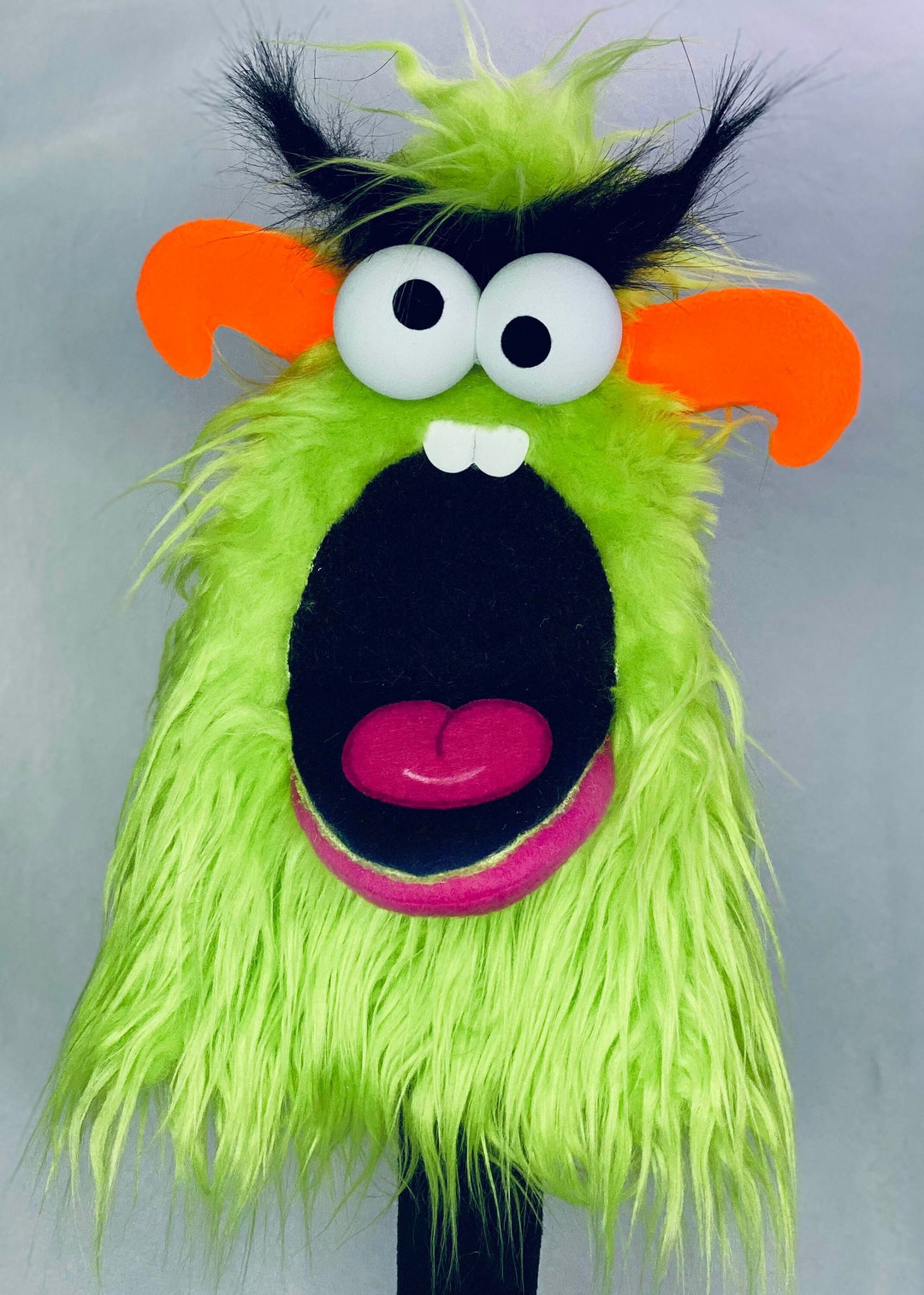 Professional Monster Troll Hand Puppet, Green & Orange: A Furry Hand ...