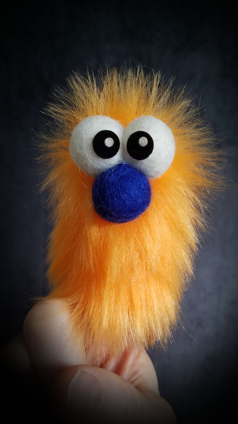 Orange Monster Troll: A Furry Monster Finger Puppet by Puppet Arts ...