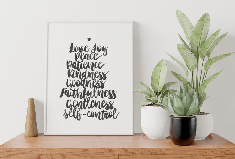 Instant Print Wall Art Christian Bible Verse Art Lettering Black and ...