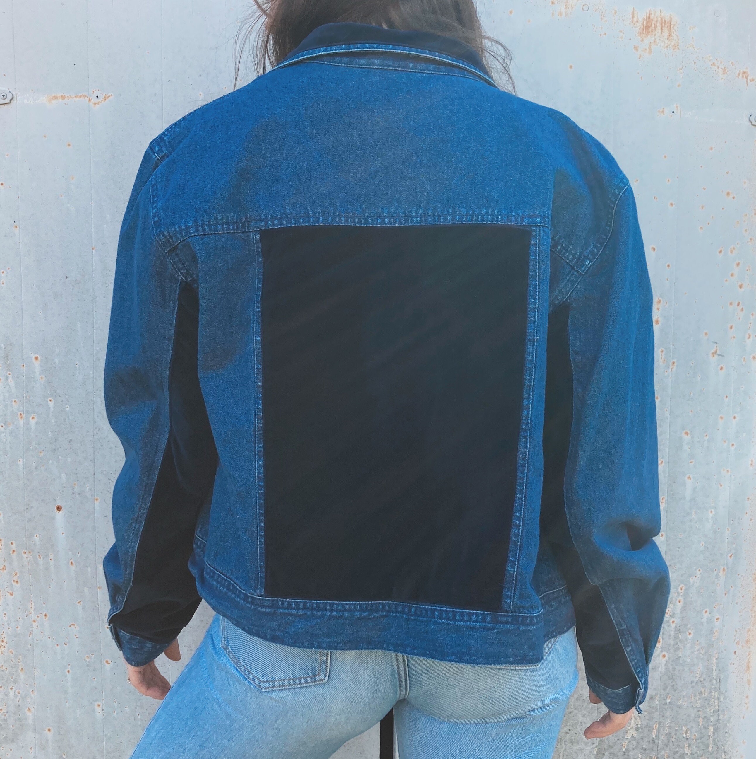 Denim Jacket With Velvet Panels - Etsy