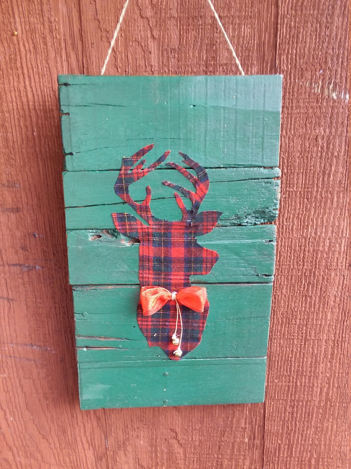 Plaid Reindeer Cheistmas Pallet Sign - Etsy