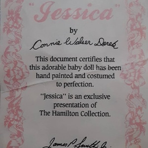 Connie Walser Derek "jessica" Hamilton Collection Doll - Etsy
