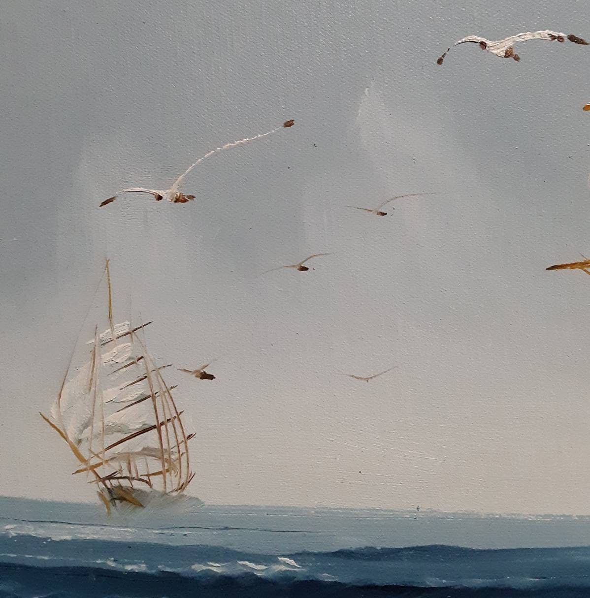 Hewitt Jackson "nautical Clippers" Original Oil Painting on Canvas ...