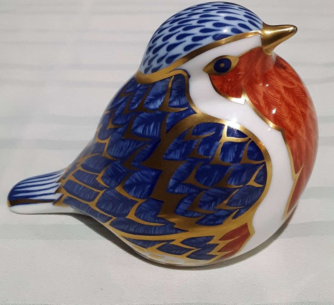 Royal Crown Derby Classic "robin" Bird Figure/paperweight - Etsy