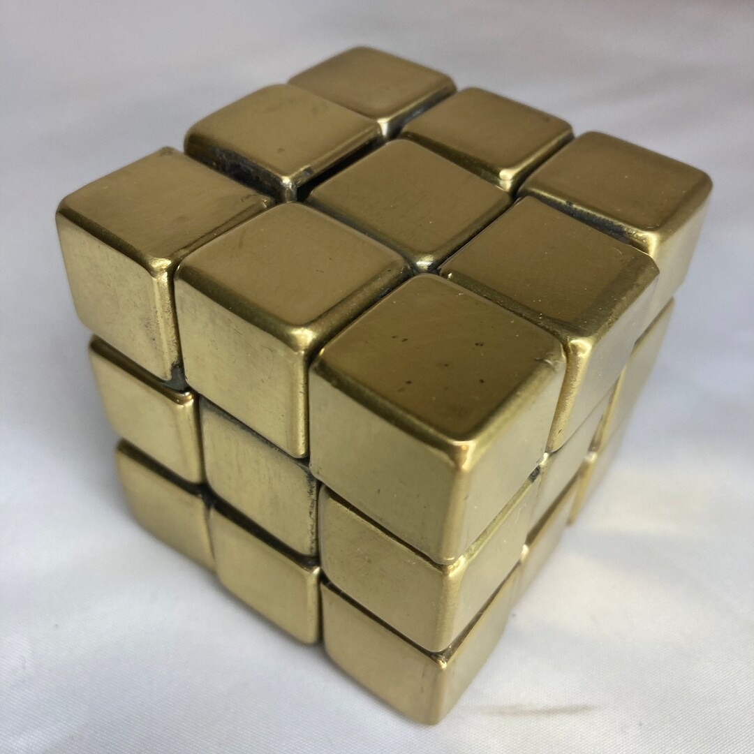 Rare 1980s Vintage Brass Rubik's Cube With Box - Etsy