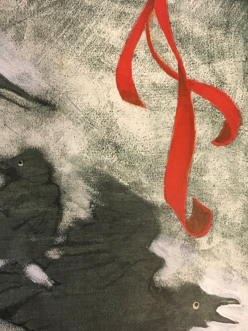 Vintage Crow Still Life Painting on Board - Etsy