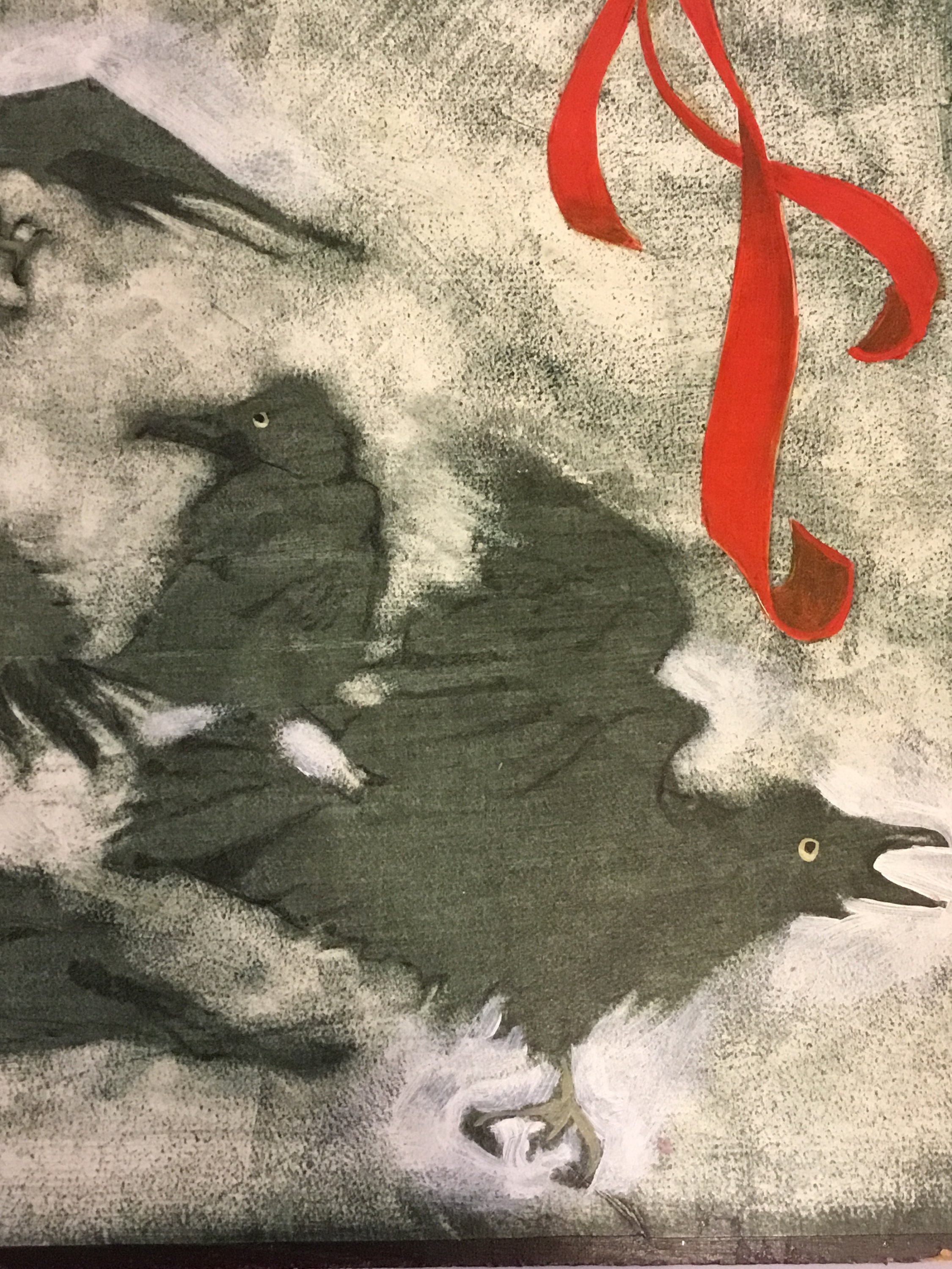 Vintage Crow Still Life Painting on Board - Etsy