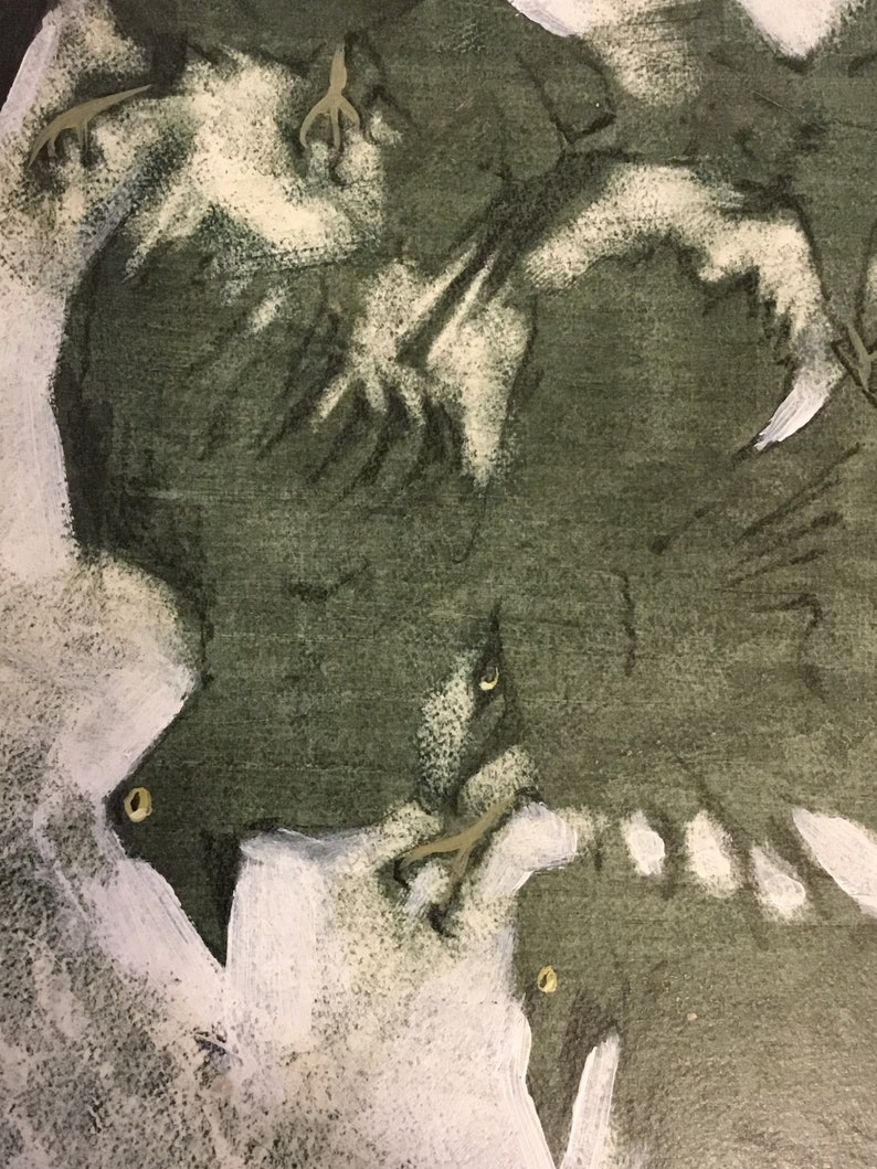 Vintage Crow Still Life Painting on Board - Etsy